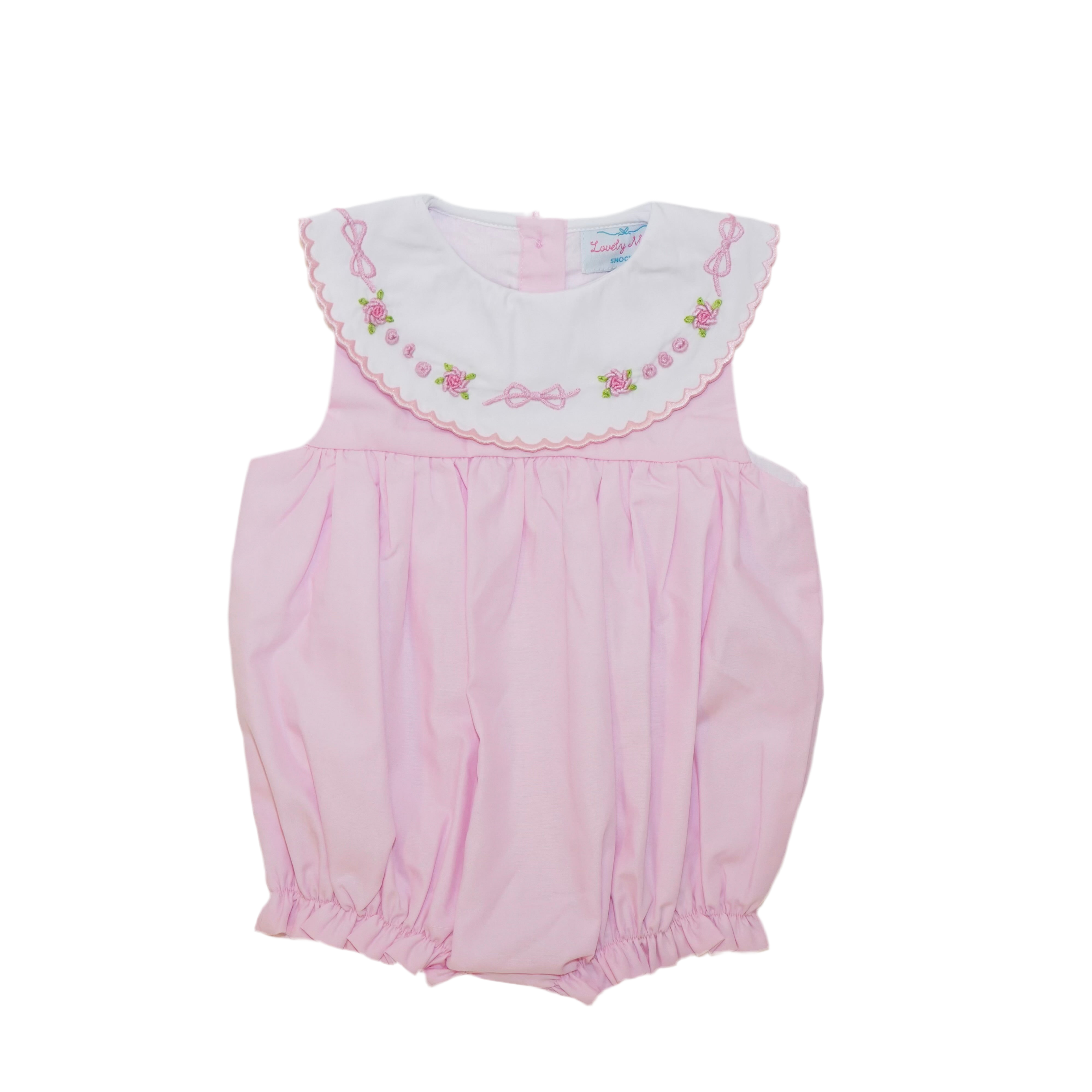 Hand-Embroidered Roses Pink Bubble Timeless Heirloom Design – LOVELY ...